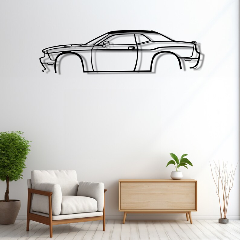 Challenger Metal Wall Art, Challenger Garage Wall Sign, Challenger ...