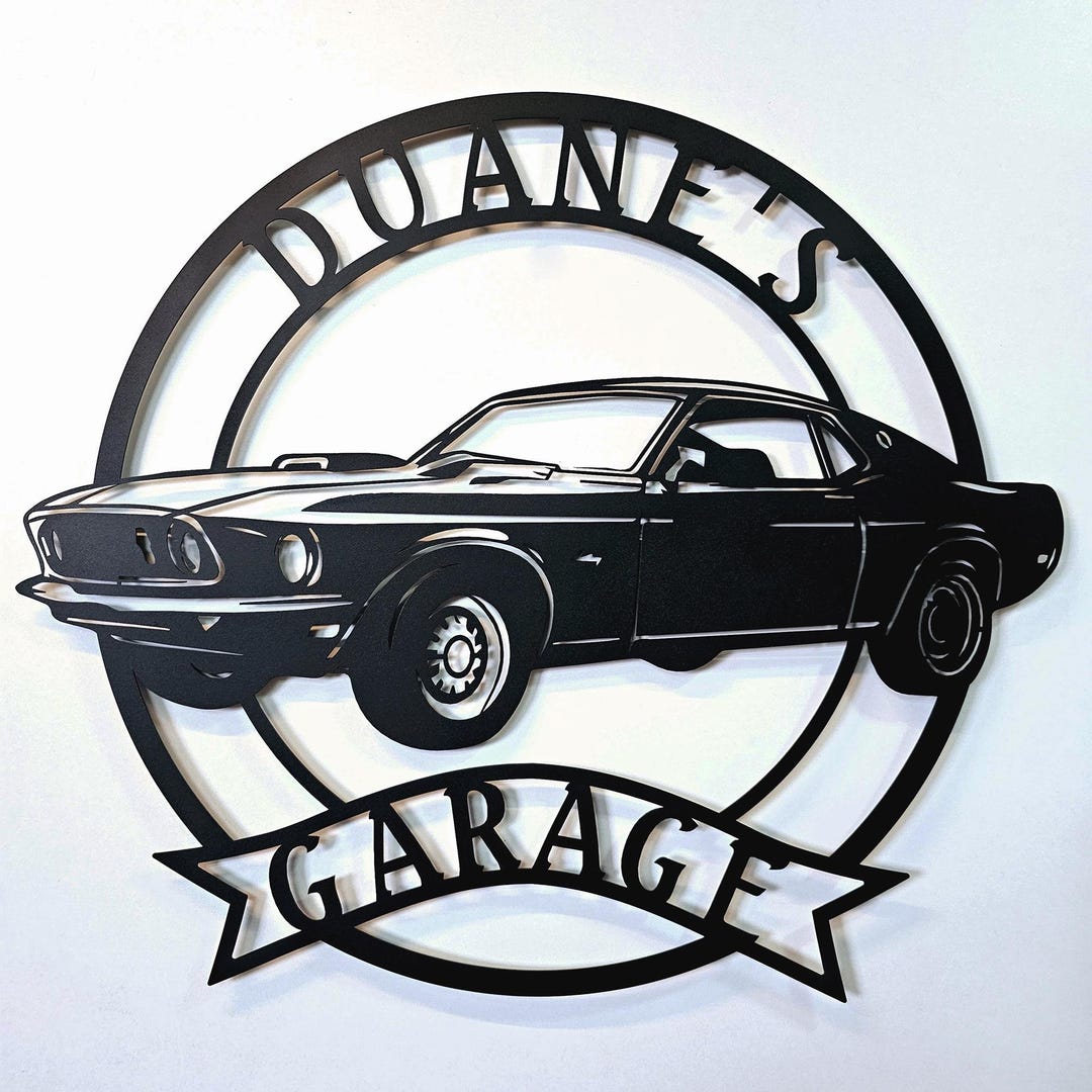 1969 Ford Mustang Fastback Sign, Mustang Garage, Mustang Shelby ...