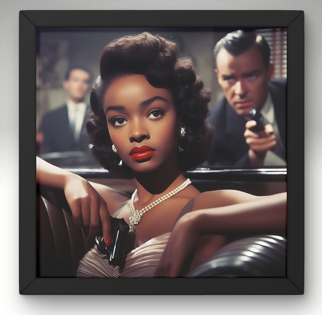 Movie Wall Art Vintage Bond Girl Poster Black Bombshell Printable Movie ...