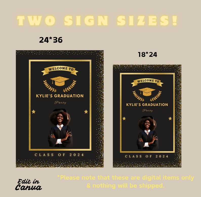 Graduation Photo Collage TEMPLATE Set, Graduation Party Poster Display ...