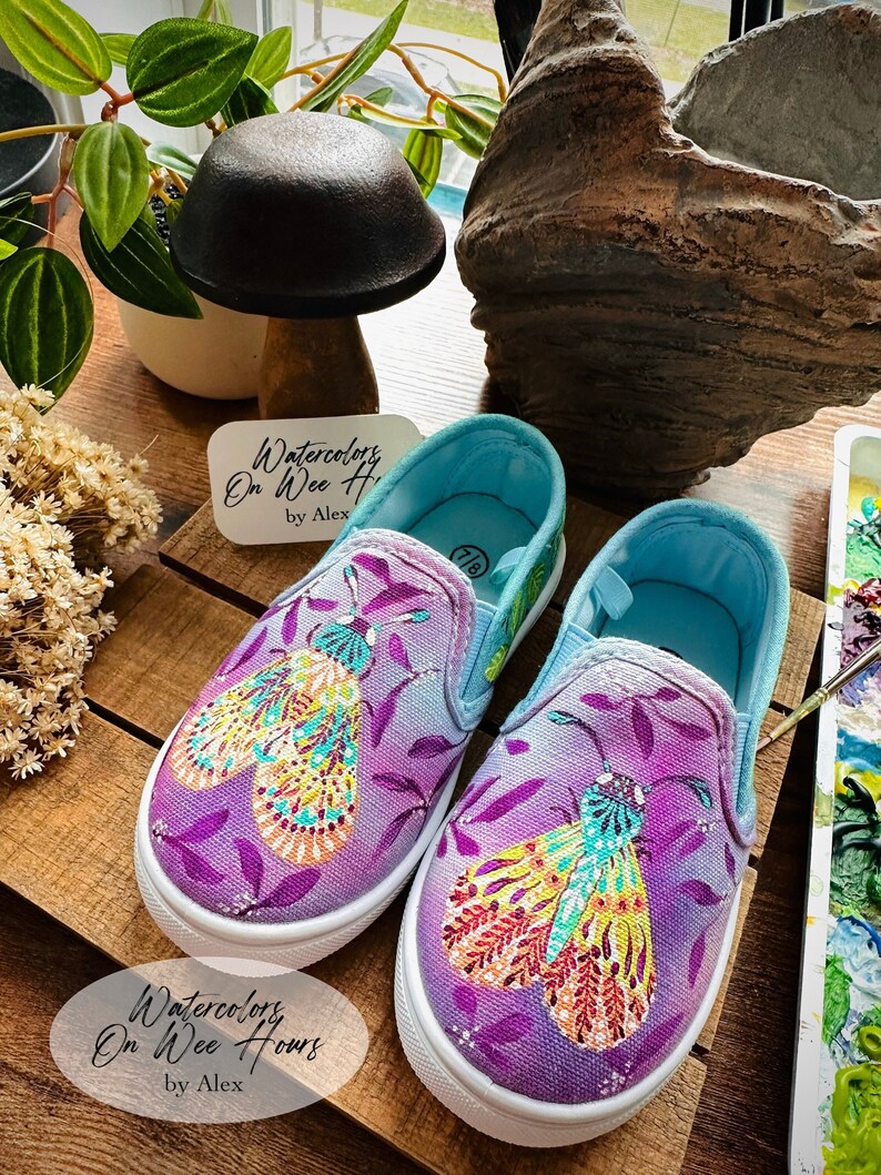 Hand Painted With Cute Bugs and Leaves SPRING TODDLER SHOES - Etsy