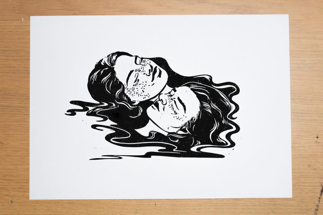 Girlhood • Original Lino Print - Etsy