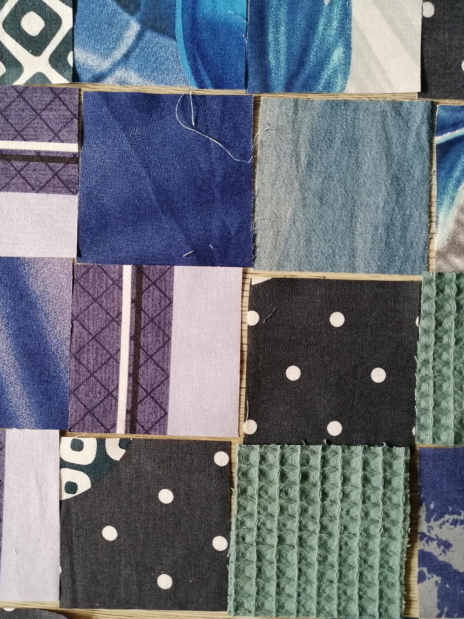 Mini Blue Fabric Scrap Mystery Pack, DIY Patchwork Kit, Junk Journal ...
