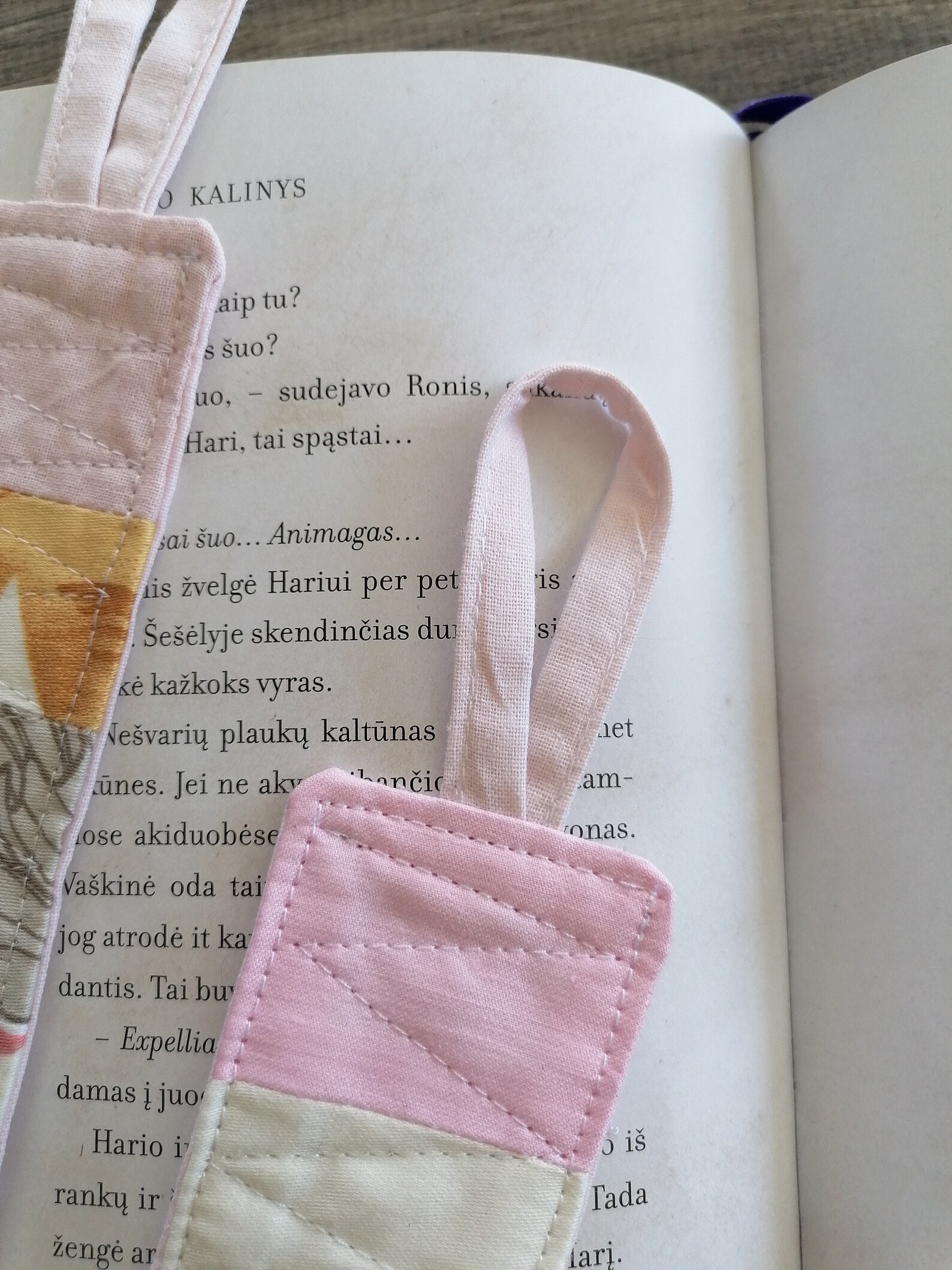 Pink Fabric Bookmark, Handmade Upcycled Bookmark, Eco-friendly Gift for ...