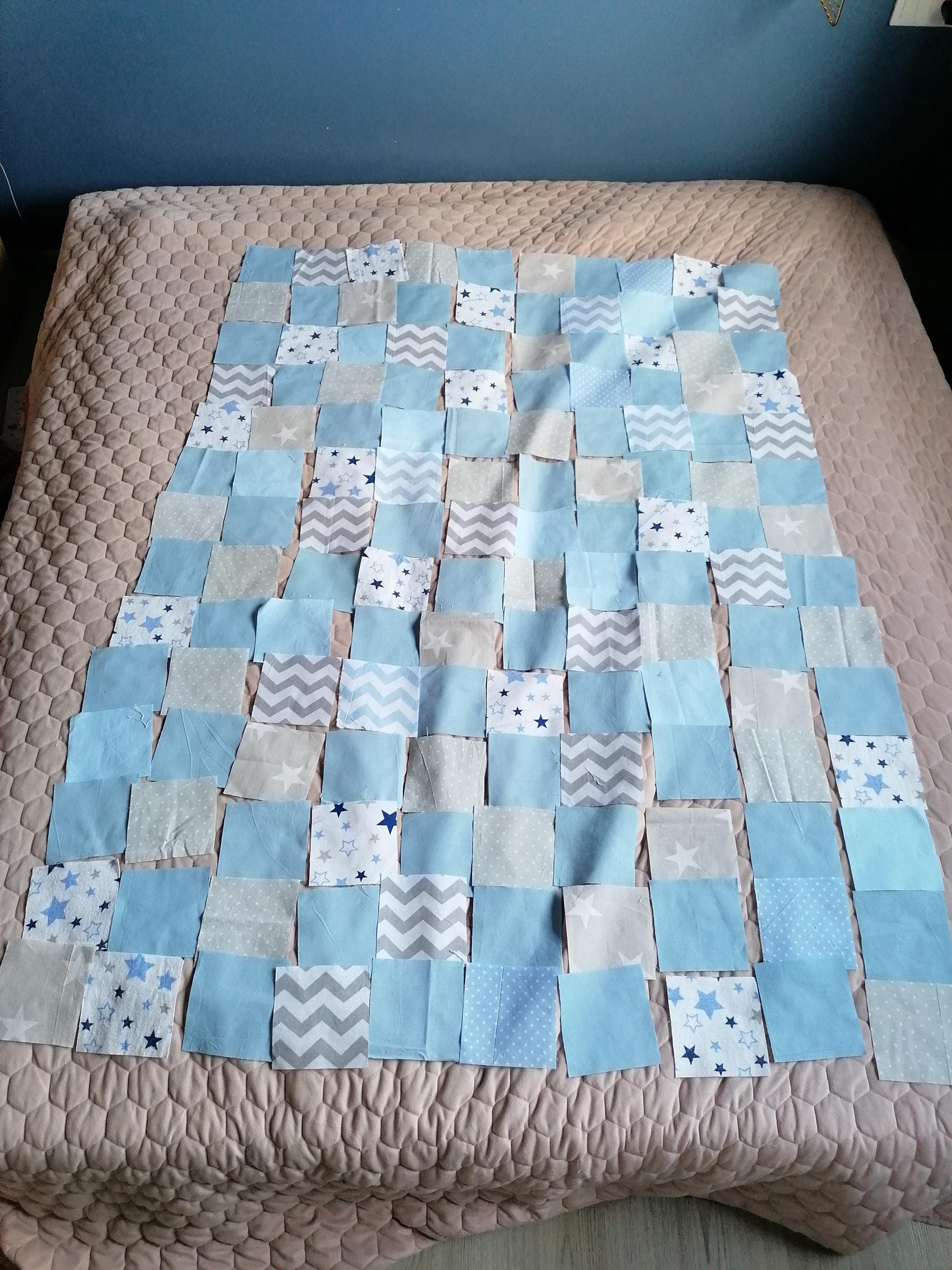 Blue Fabric Scrap Mystery Pack, DIY Patchwork Kit, Junk Journal Fabric ...