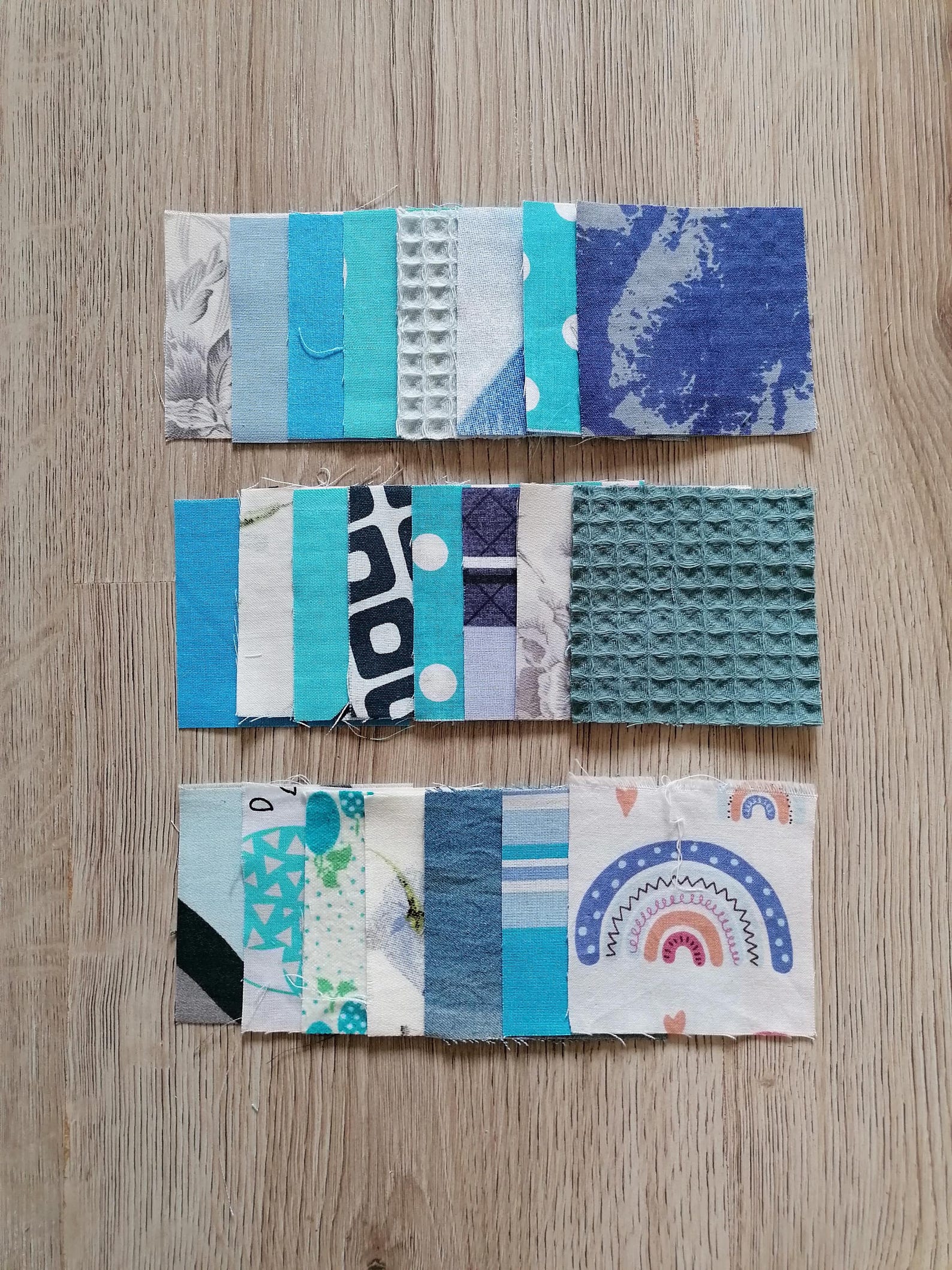 Mini Blue Fabric Scrap Mystery Pack, DIY Patchwork Kit, Junk Journal ...