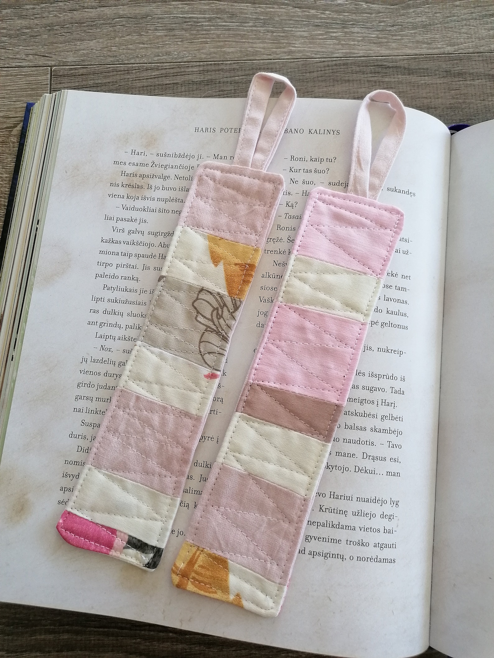 Pink Fabric Bookmark, Handmade Upcycled Bookmark, Eco-friendly Gift for ...