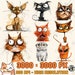Watercolor Whimsical Cats PNG, Quirky Kitten Clip Art Portrait, Cute ...