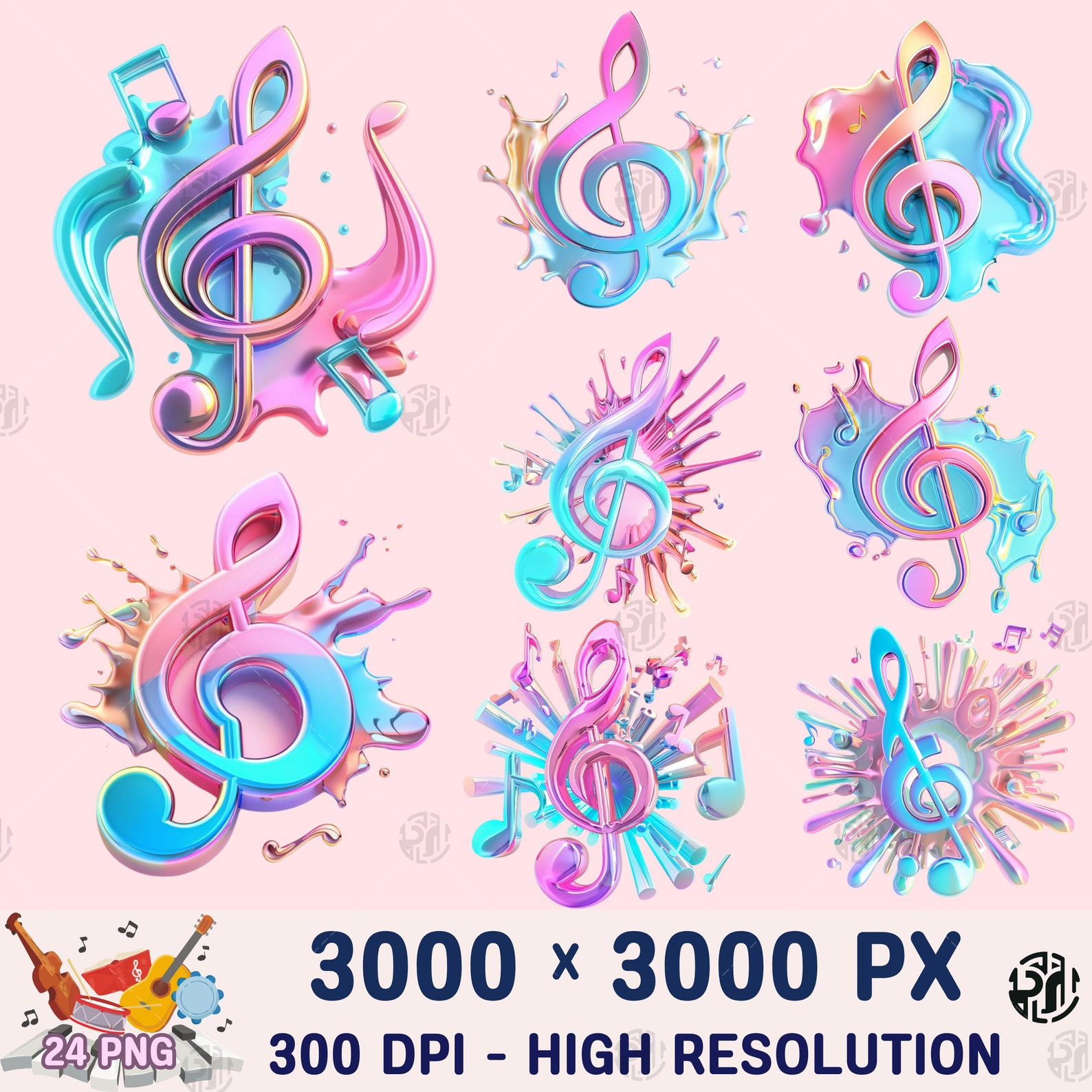 Watercolor Music Notes PNG, Symbol Note Clip Art, Melody Sound Clipart ...