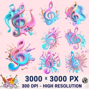 Watercolor Music Notes PNG, Symbol Note Clip Art, Melody Sound Clipart ...