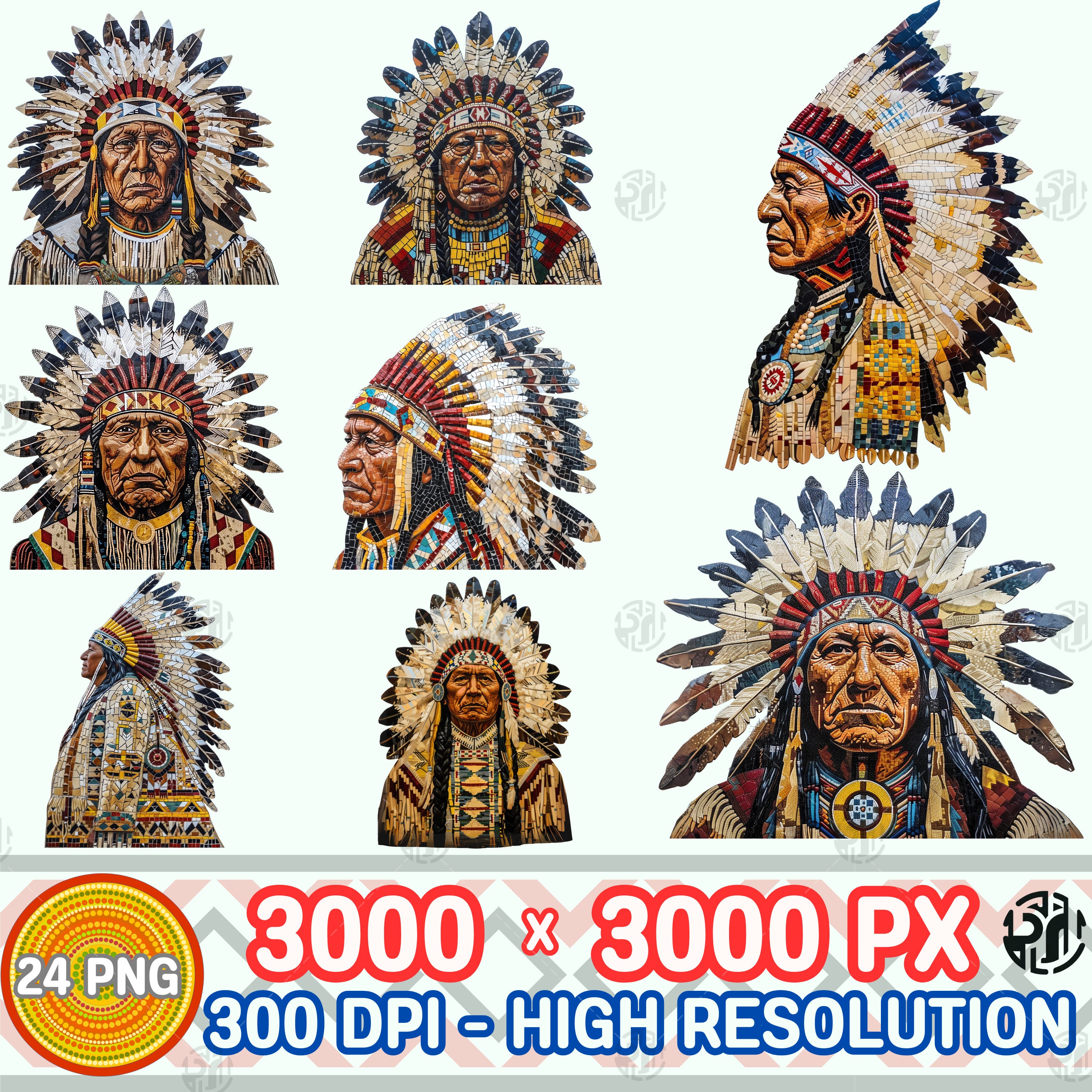 Watercolor Native American Chief PNG, Indigenous Indian Clip Art ...