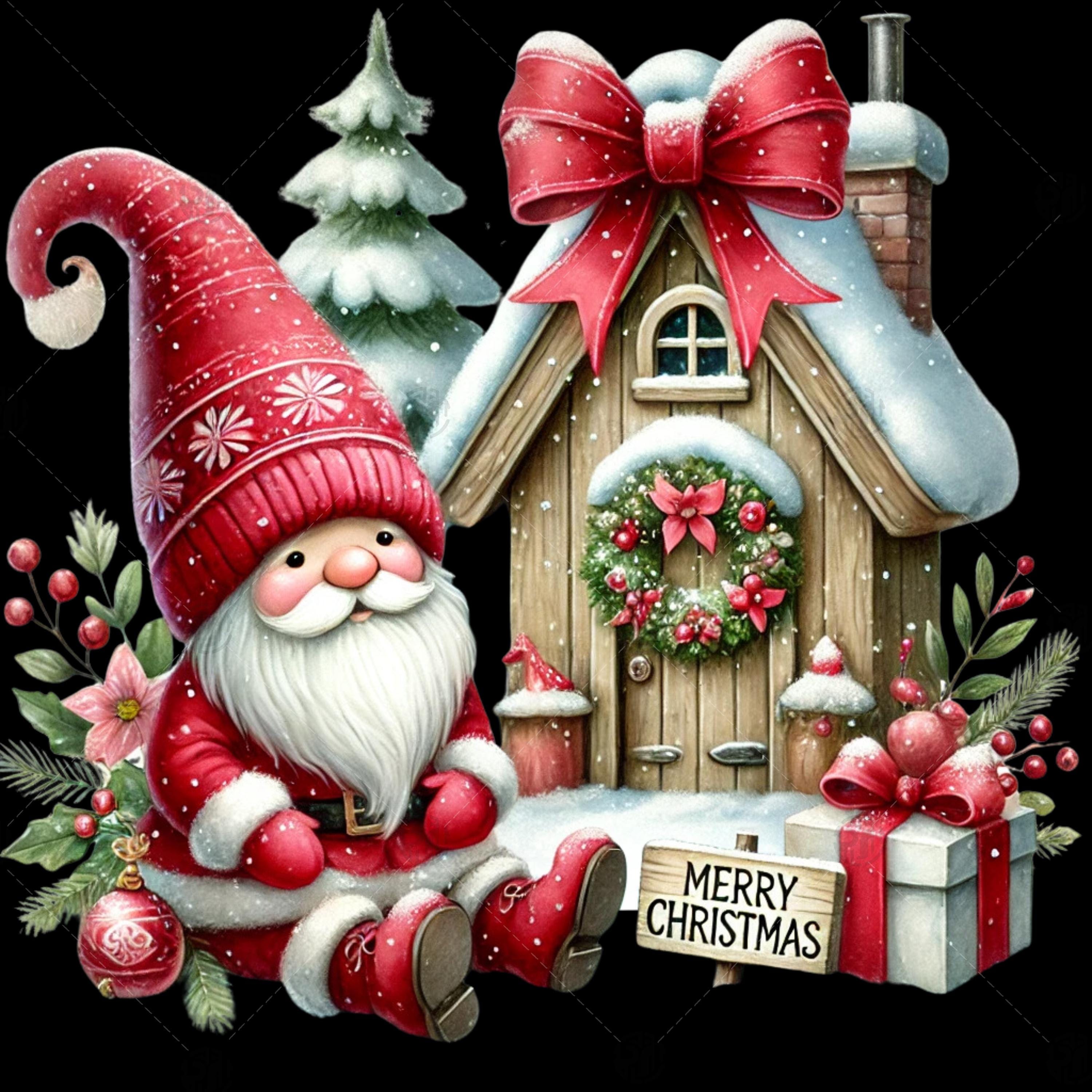 Watercolor Christmas Mailbox Gnome PNG, Cute Gnomes Clip Art, Holiday ...