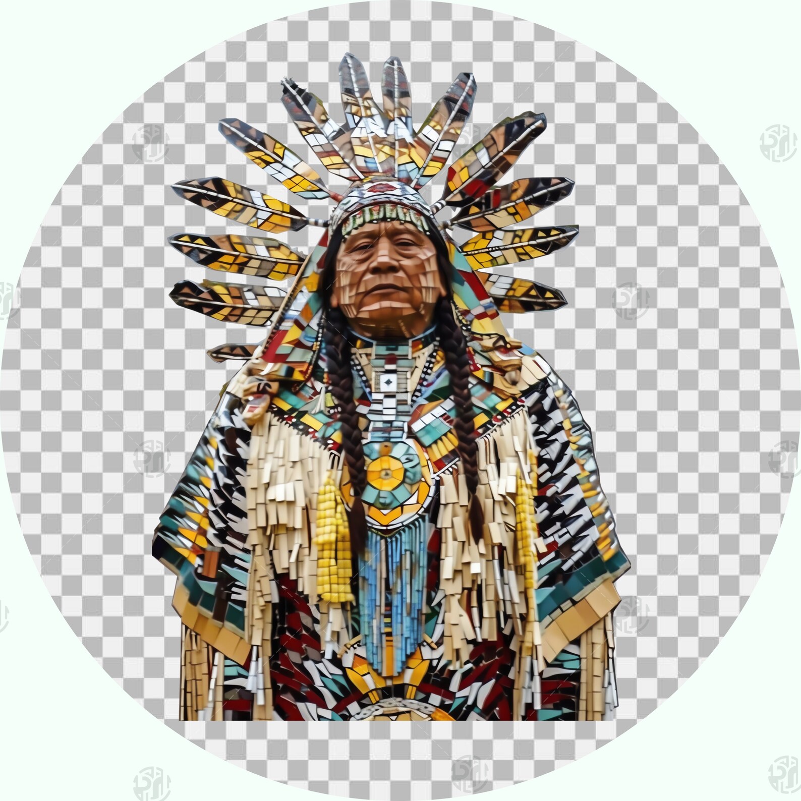 Watercolor Native American Chief PNG, Indigenous Indian Clip Art ...