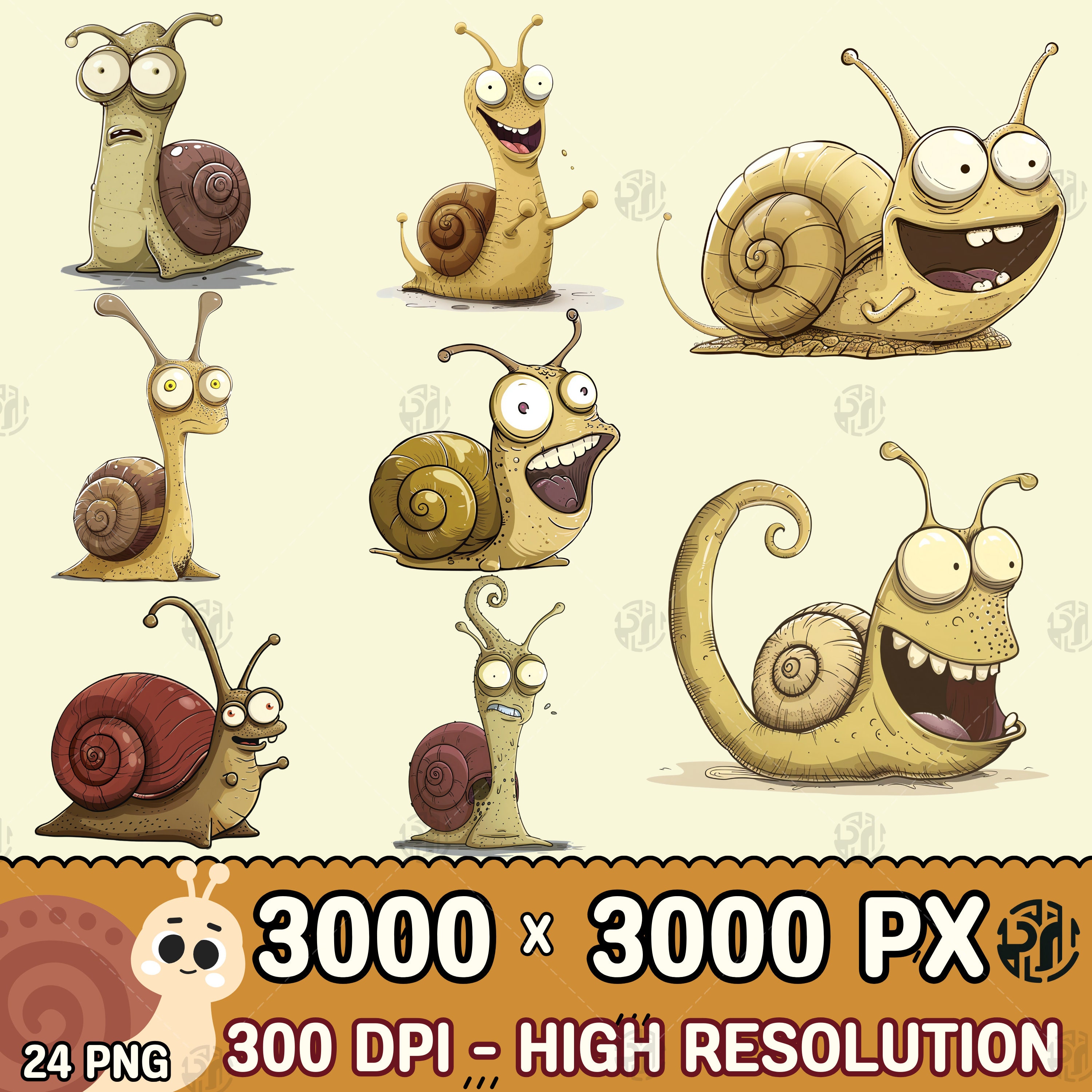 Watercolor Funny Snail PNG, Cute Slow Snails Clip Art, Nature Animal ...