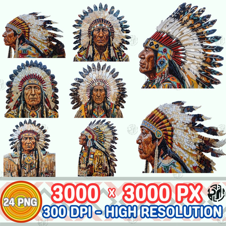 Watercolor Native American Chief PNG, Indigenous Indian Clip Art ...