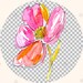Watercolor Vibrant Pink Flower PNG, Blooming Floral Clip Art, Botanical ...