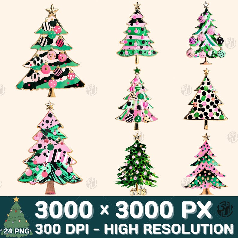 Watercolor Leopard Christmas Tree PNG, Holiday Festive Clip Art ...