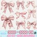 Watercolor Cute Pink Bow PNG, Coquette Bows Clip Art Portrait, Pretty ...