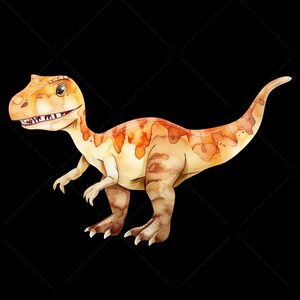 Watercolor Cute Dinosaur With Orange Spots PNG, Baby Dinosaur Clip Art ...
