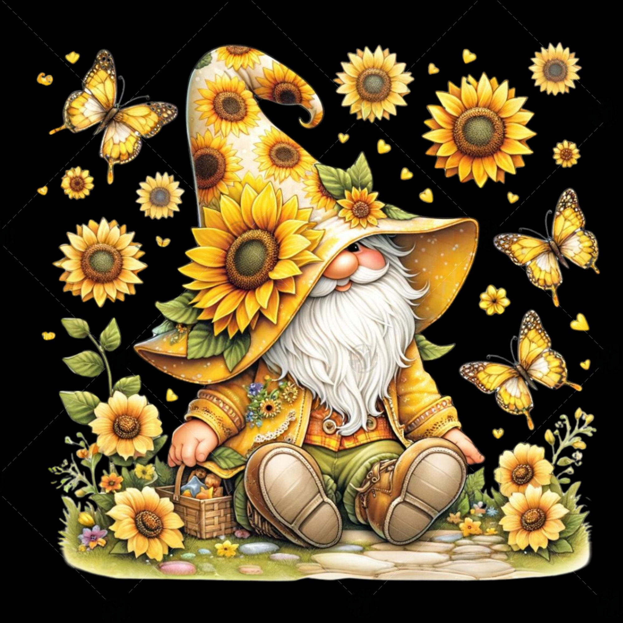 Watercolor Sunflower Gnome PNG, Cute Sunflowers Gnomes Clipart ...