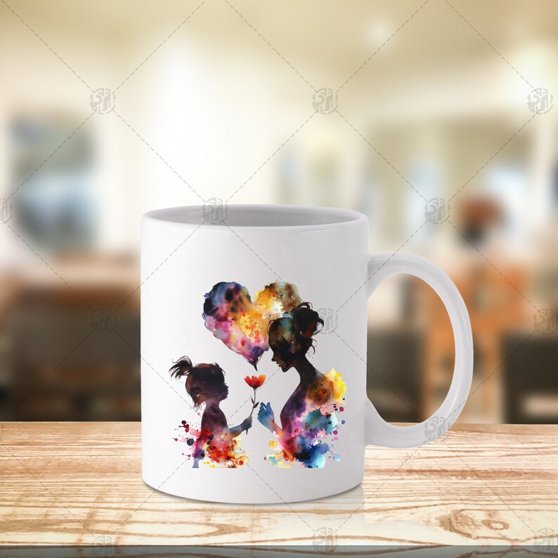 Watercolor Flower Mother's Day PNG, Happy Mother Clip Art Portrait ...