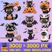 Watercolor Black Cat Halloween PNG, Kawaii Pumpkin Clip Art, Cute Ghost ...