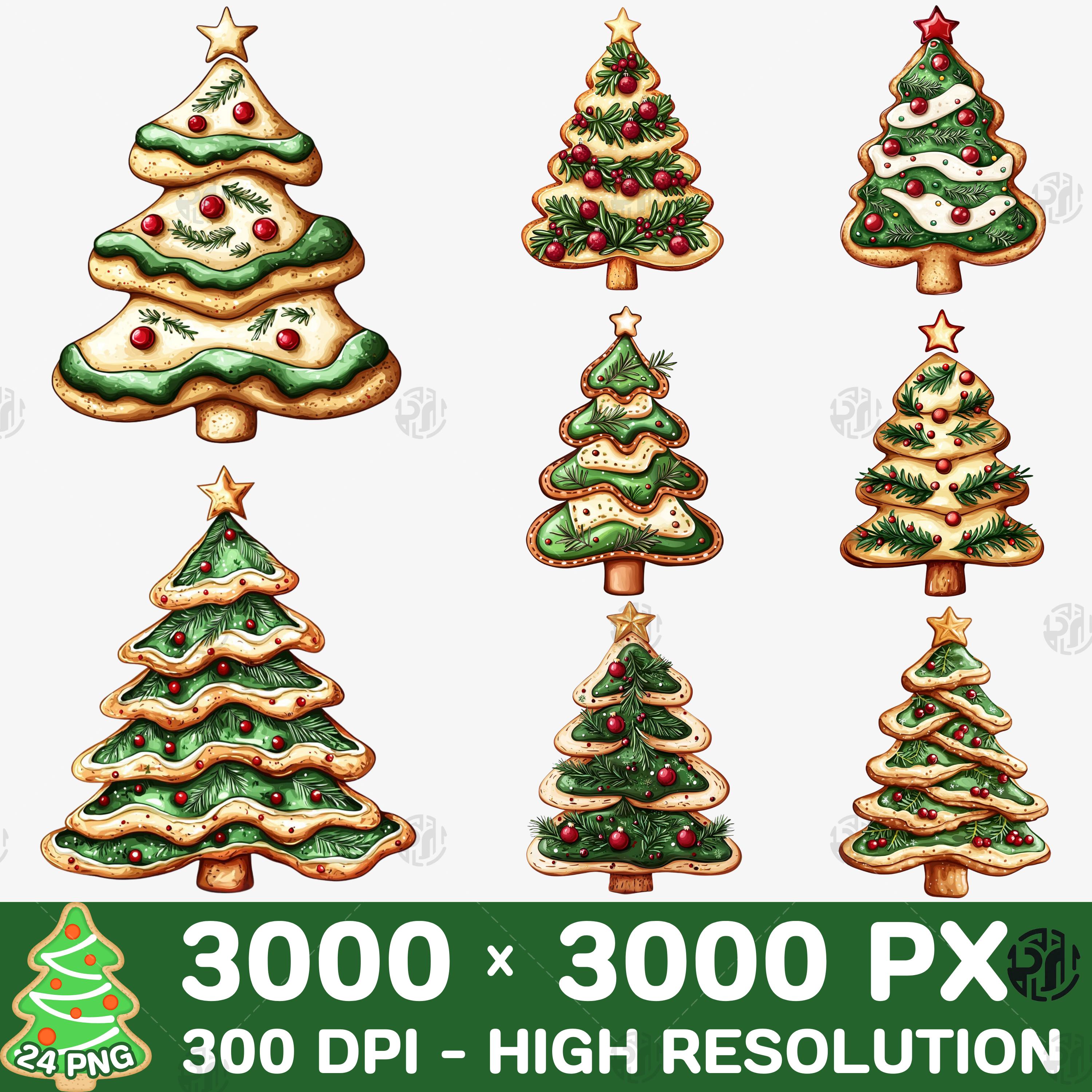 Watercolor Christmas Tree Cookie PNG, Festive Baking Cookies Clip Art ...