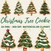 Watercolor Christmas Tree Cookie PNG, Festive Baking Cookies Clip Art ...