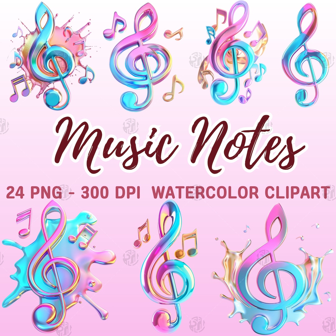 Watercolor Music Notes PNG, Symbol Note Clip Art, Melody Sound Clipart ...