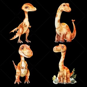 Watercolor Cute Dinosaur With Orange Spots PNG, Baby Dinosaur Clip Art ...