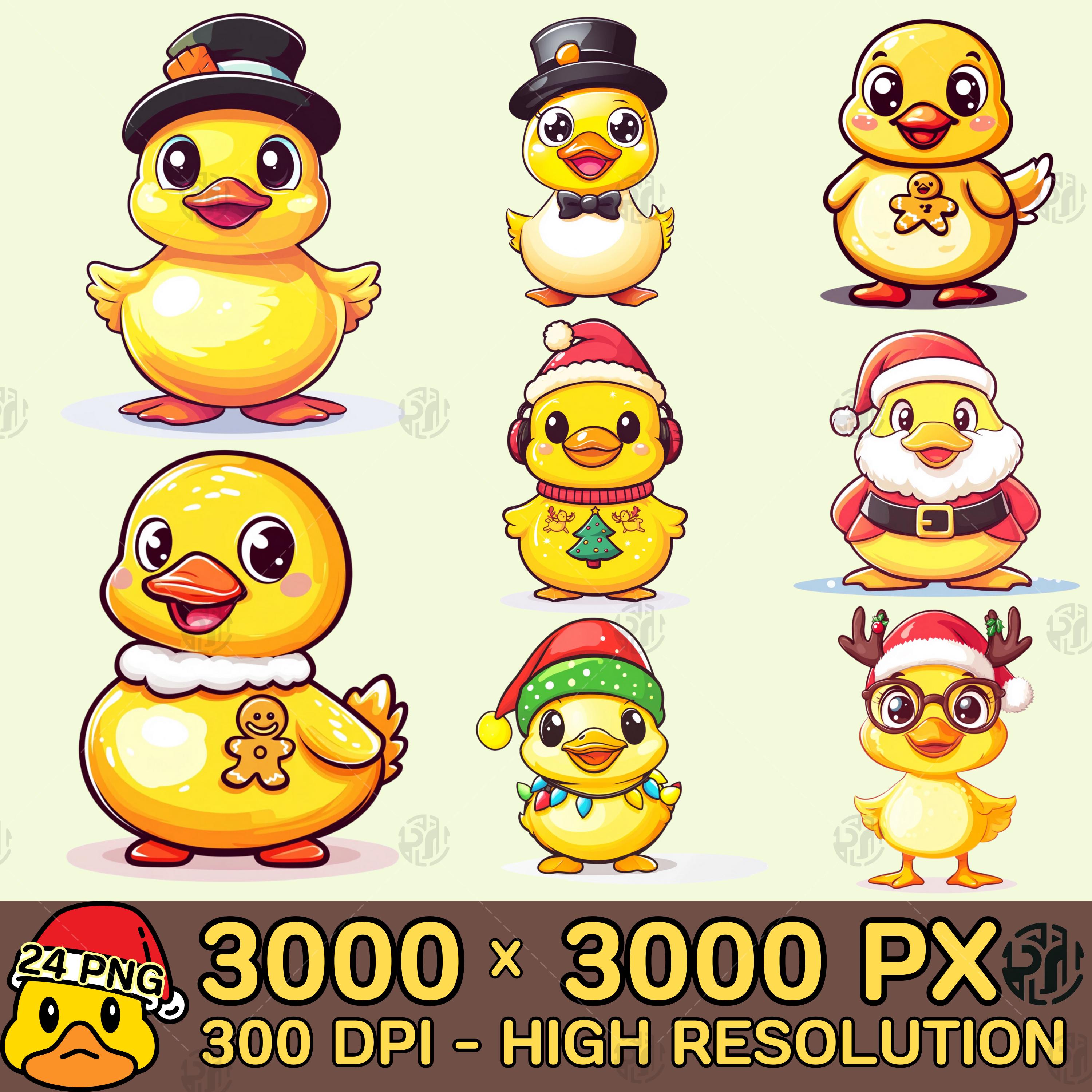 Watercolor Christmas Rubber Duck PNG, Winter Clip Art, Festive Clipart ...