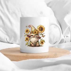 Watercolor Sunflower Gnome PNG, Cute Sunflowers Gnomes Clipart ...