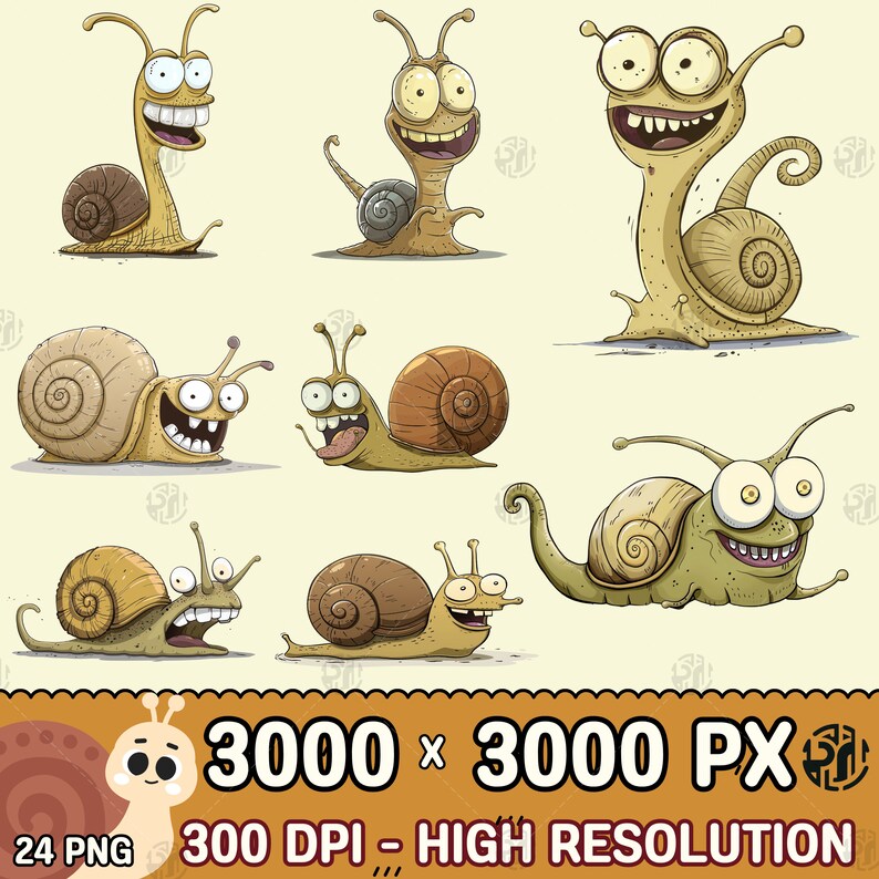 Watercolor Funny Snail PNG, Cute Slow Snails Clip Art, Nature Animal ...