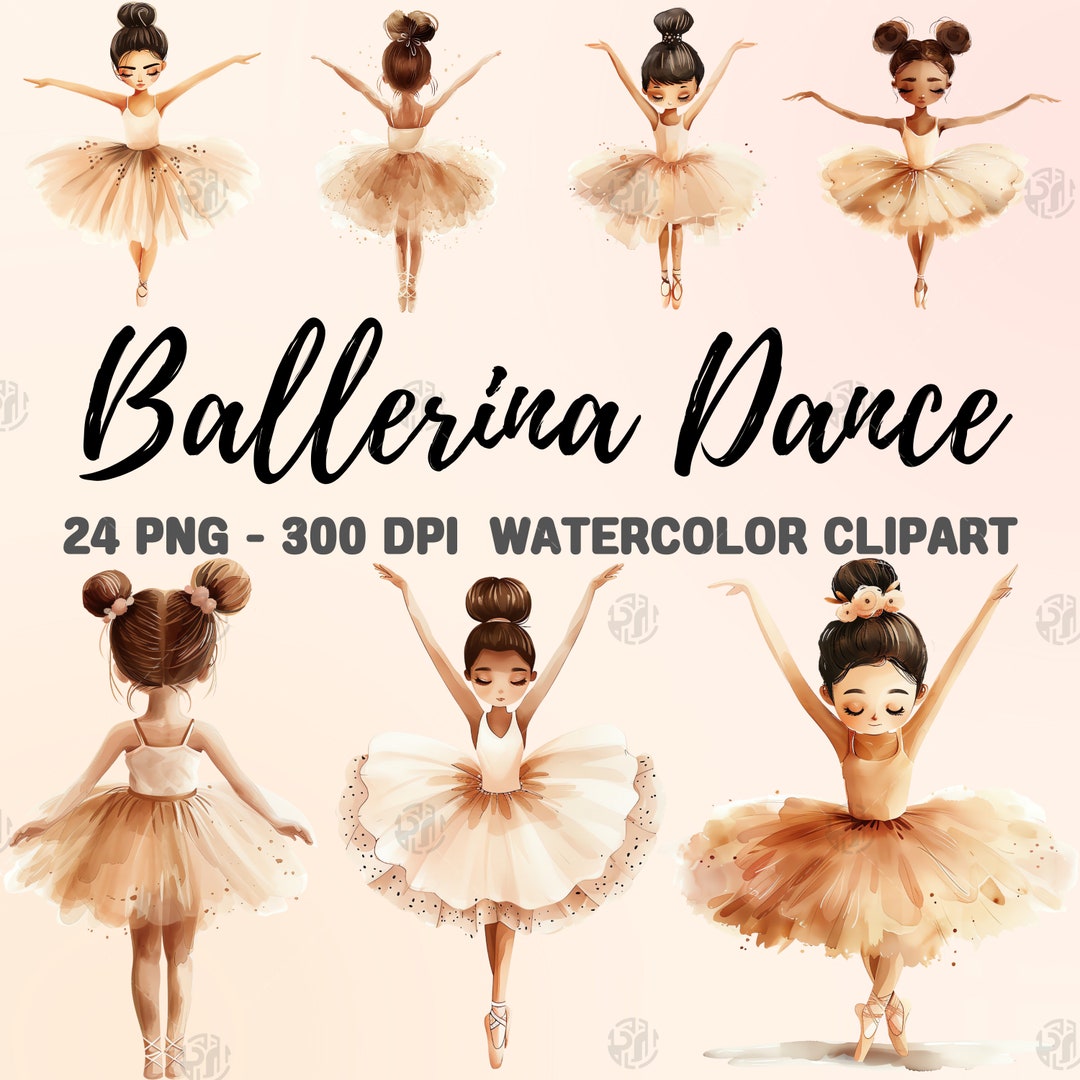 Watercolor Elegant Ballerina Dance PNG, Tutu Dress Clip Art, Ballet ...