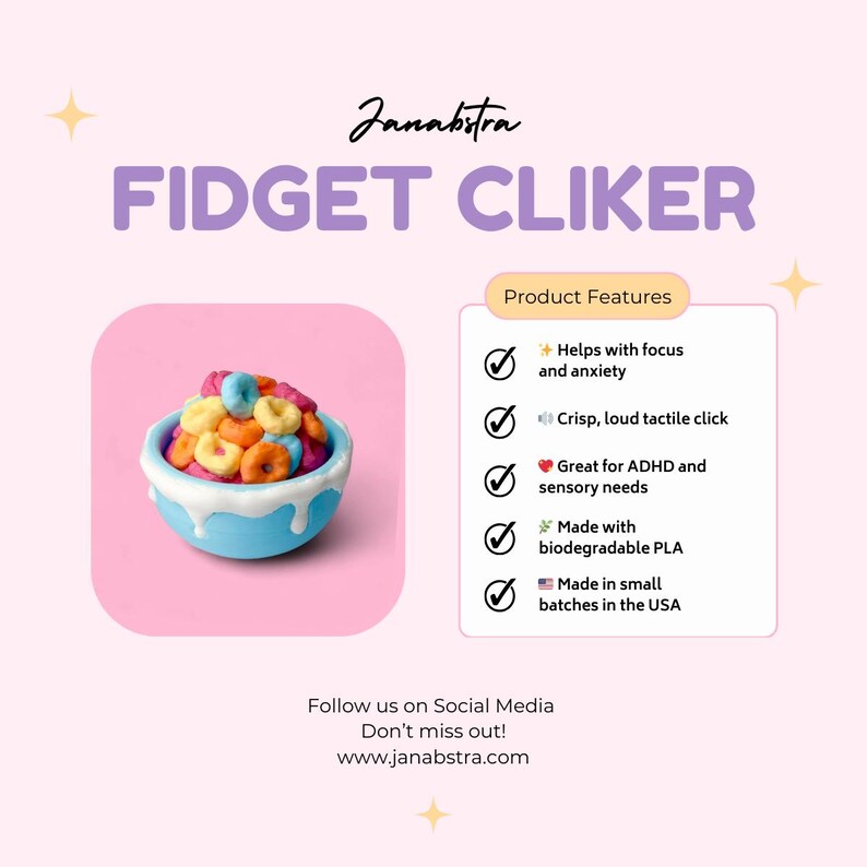 Rainbow Cereal Fidget Clicker - Sensory Tools - Gifts - Fidgets ...