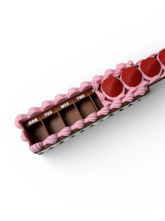 Cake Pill Organizer | 3D Printed Weekly Pill Box | Cute Dessert ...