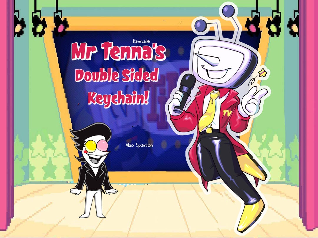 Preorder - MR TENNA and Spamton Fanmade Keychains! Double Sided Epoxy ...