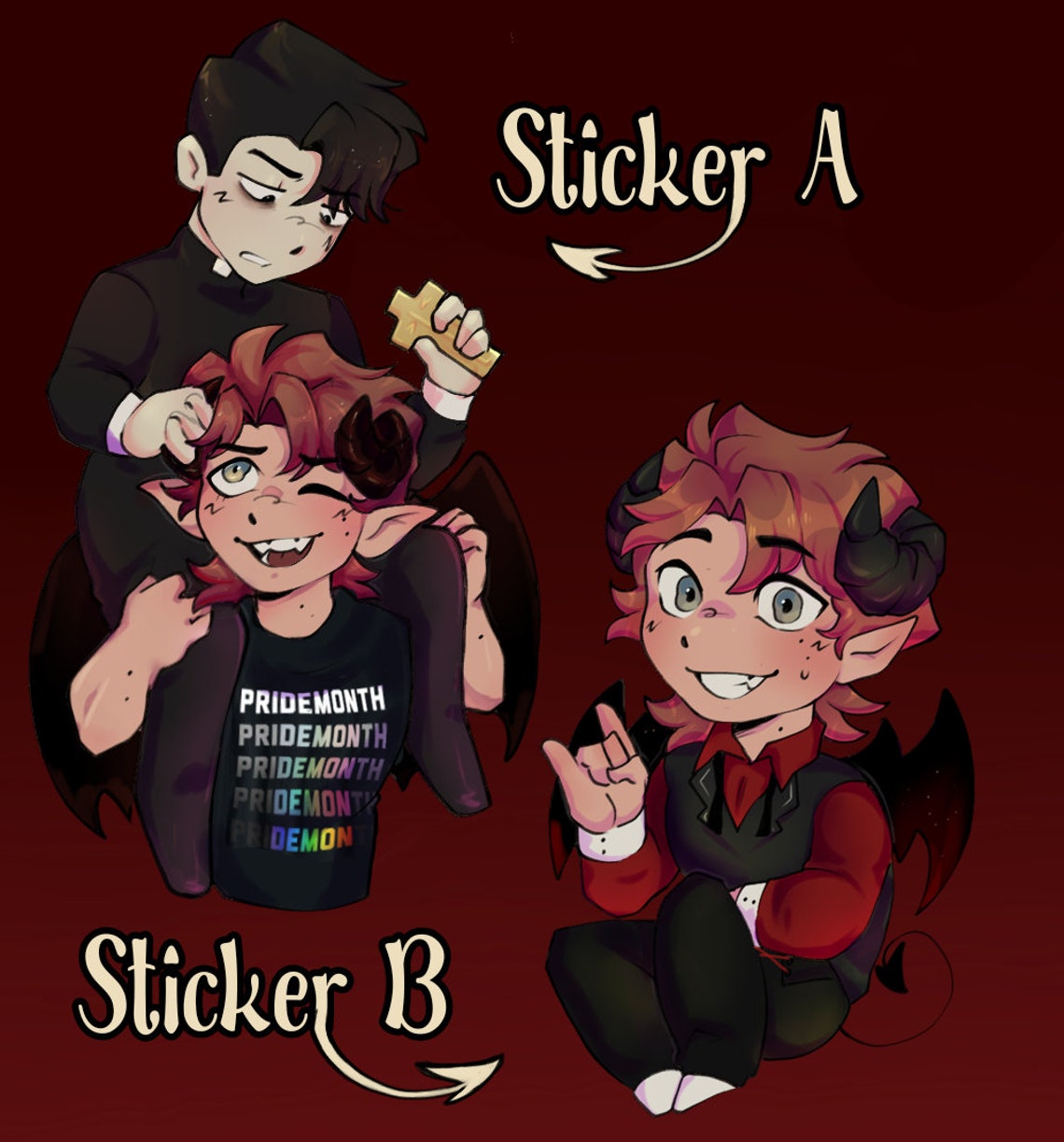 Fanmade Deadplate Demon AU Print + Stickers! - Etsy