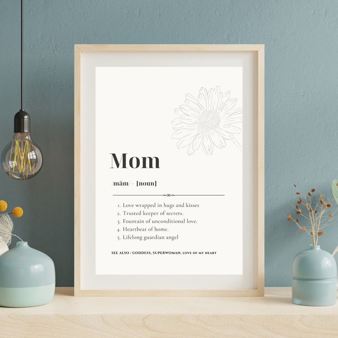 Mom Definition Wall Art Gifts for Mom Mothers Day Gift Digitaldownload ...