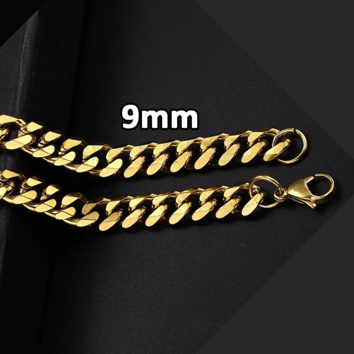 Gold Plated Stainless Steel Cuban Chain Necklace, Gold Cuban Link Chain ...