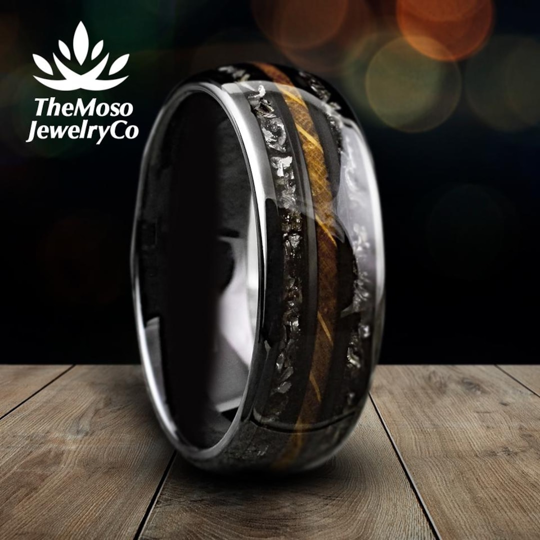 Whisky Barrel Ring Meteorite Wedding Ring Whisky Barrel Mens Ring ...
