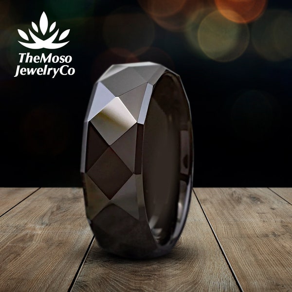 Faceted Wedding Ring - Etsy