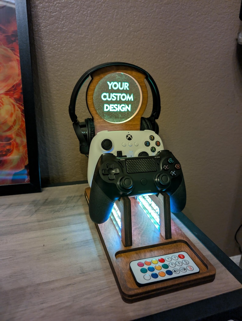 Personalized Controller Stand, RGB Game Controller Holder, Headphone ...
