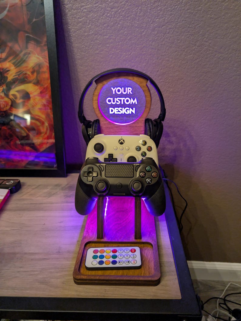 Personalized Controller Stand, RGB Game Controller Holder, Headphone ...