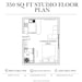 350 Sq Ft Studio Apartment Floor Plan | Minimalist Layout (PDF & DWG ...