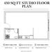 430 Sq Ft Studio Apartment Floor Plan | Tiny Home Design (PDF + DWG) - Etsy