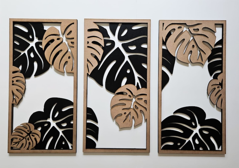 Monstera Wall Decor Set. Leaves. - Etsy