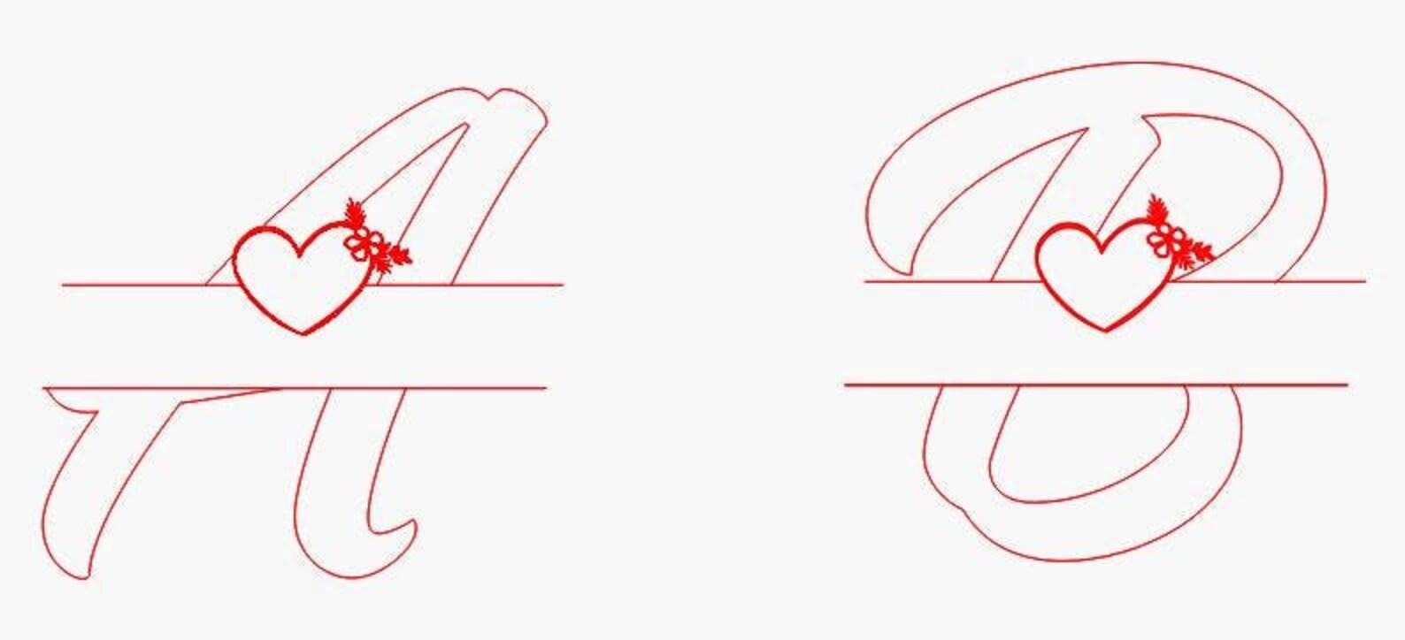 Split Monogram Alphabet Font Design PDF, Lightburn, PNG, SVG - Etsy