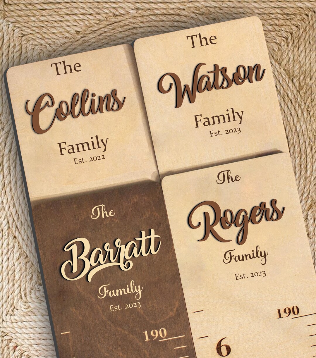 Wooden Height Chart Wooden Nursery Decor Family Growth Chart Toddler ...