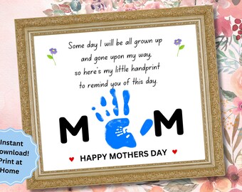 Mother's Day Printable, Handprint Art Craft, Baby Toddlers Kids ...
